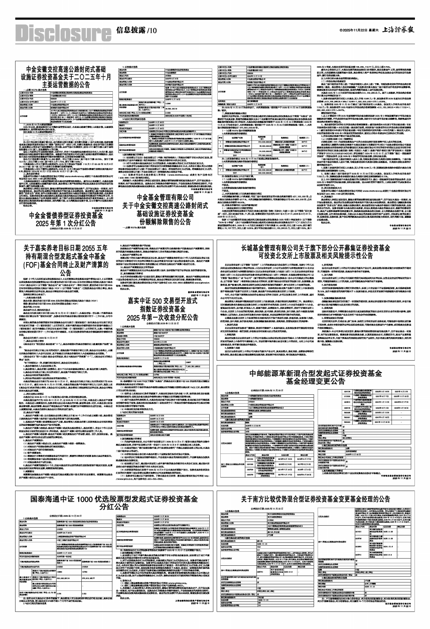 关于嘉实养老目标日期2055五年持有期混合型发起式基金中基金（FOF）基金合同终止及财产清算的公告|上海证券报